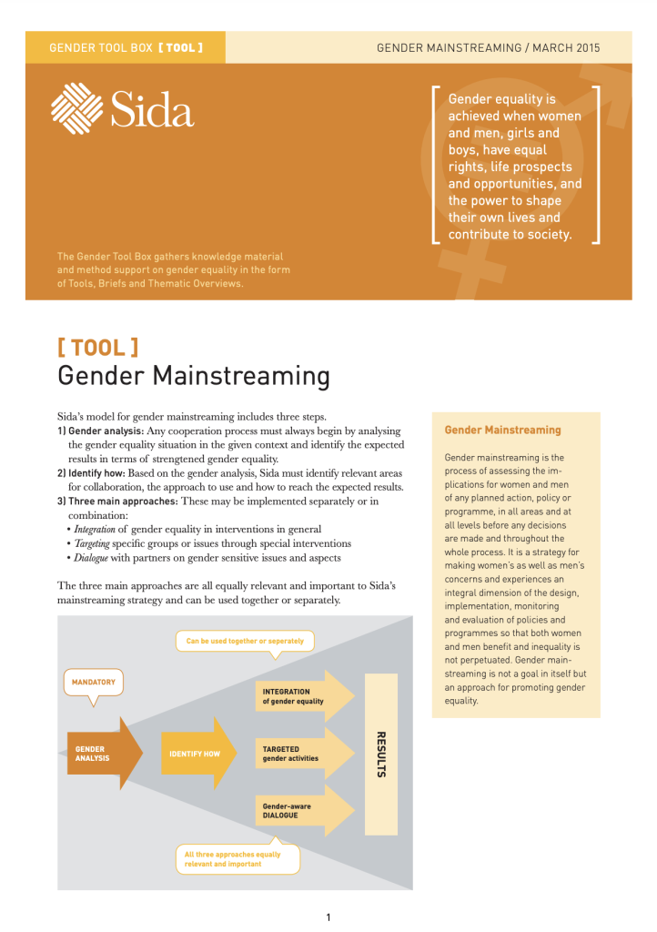Gender Tool Box: Gender Mainstreaming - Mage